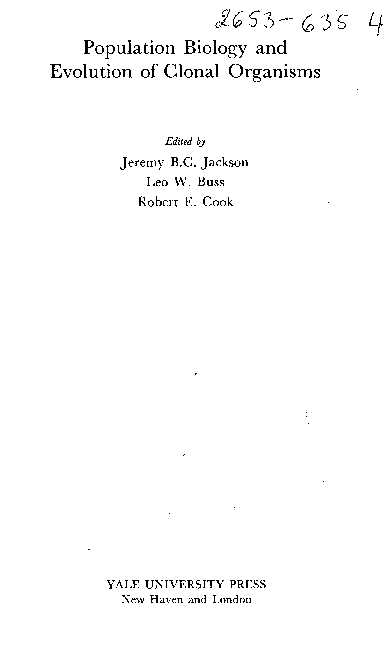 (PDF) Population Biology and Evolution of Clonal Organisms