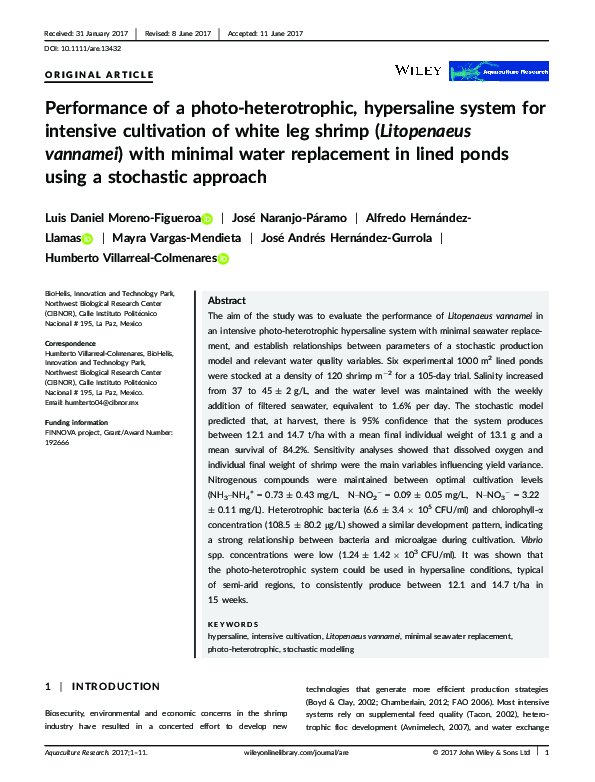 (PDF) Performance of a photo-heterotrophic, hypersaline system for ...