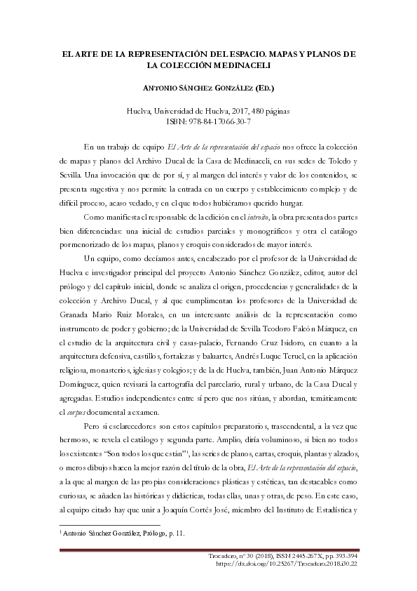 (PDF) El arte de la representación del espacio. Mapas y planos de la ...