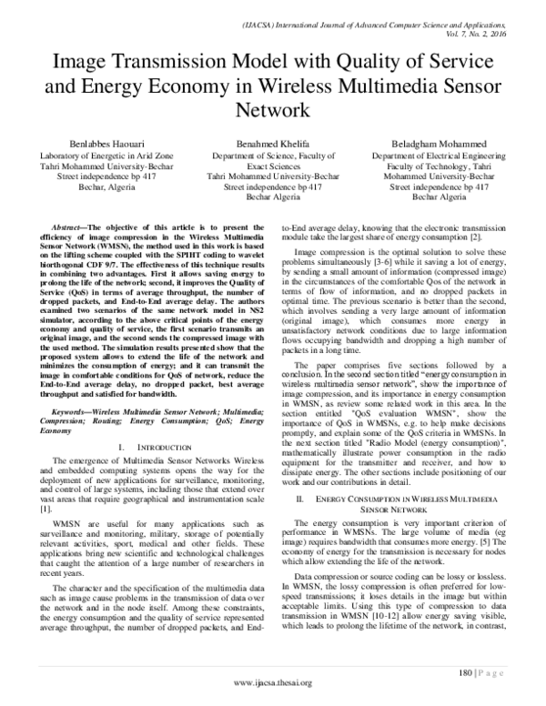 (PDF) Image Transmission Model with Quality of Service and Energy ...