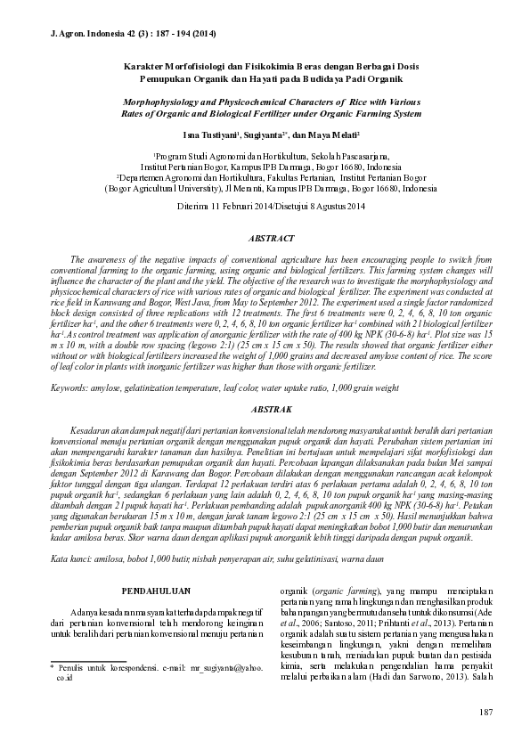 (PDF) Karakter Morfofisiologi dan Fisikokimia Beras dengan Berbagai ...