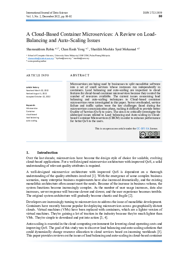 Pdf A Cloud Based Container Microservices A Review On Load Balancing And Auto Scaling Issues