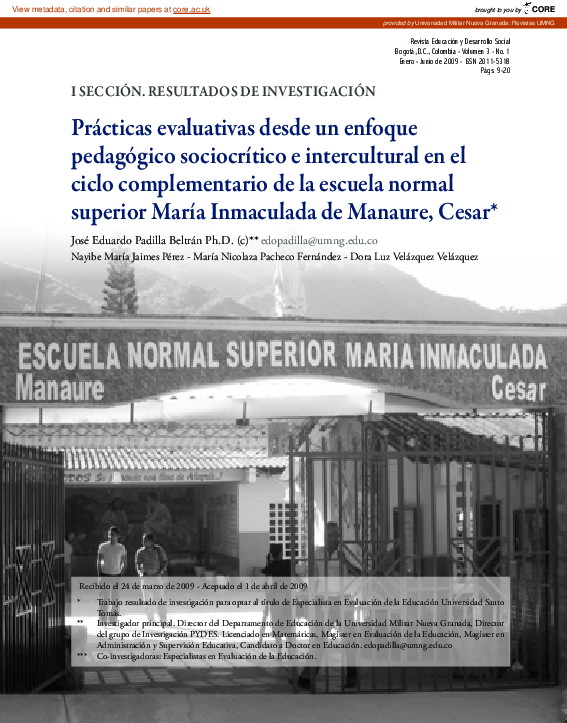 (PDF) Prácticas evaluativas desde un enfoque pedagógico sociocrítico e ...