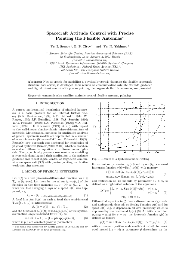 Pdf Spacecraft Attitude Control With Precise Pointing The Flexible