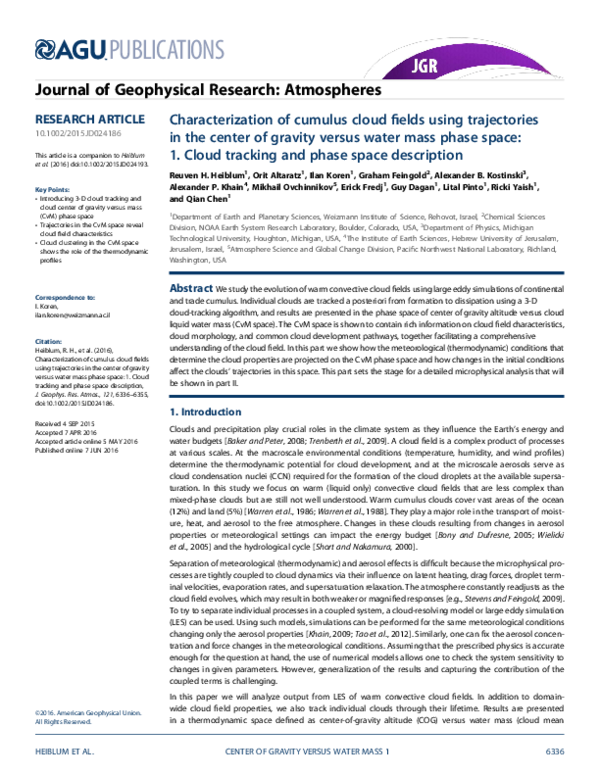 (PDF) Characterization of cumulus cloud fields using trajectories in the center of gravity ...