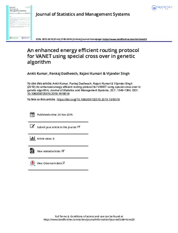 (PDF) An enhanced energy efficient routing protocol for VANET using ...