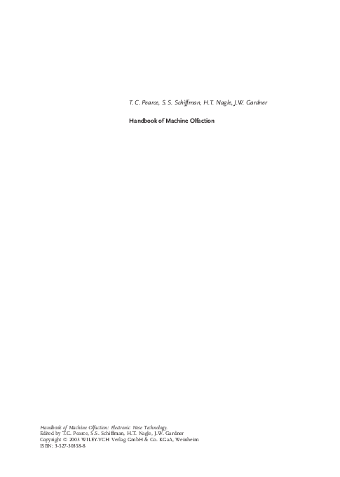 (PDF) Handbook of Machine Olfaction: Electronic Nose Technology