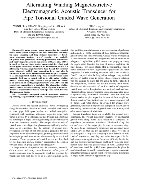 Pdf Magnetostrictive Emat For Torsional Guided Wave Generation