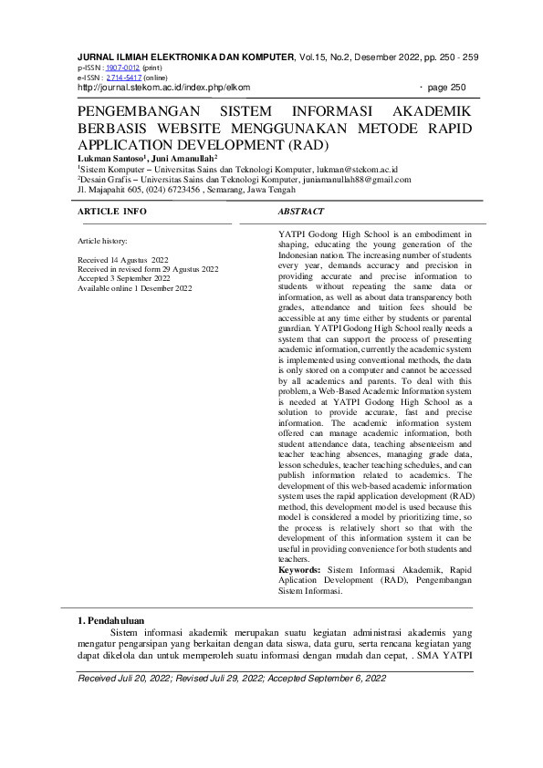 (PDF) Pengembangan Sistem Informasi Akademik Berbasis Website Menggunakan Metode Rapid ...