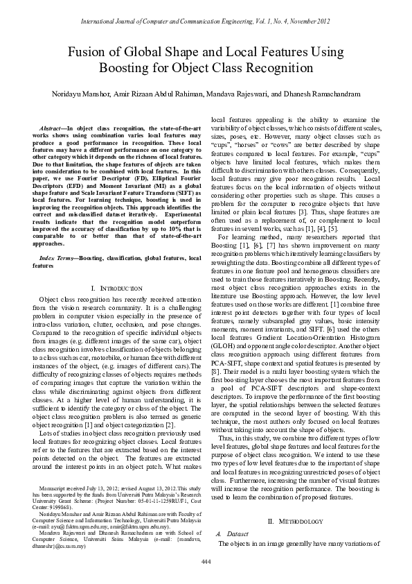 Pdf Boosting Colored Local Features For Generic Object Recognition Joachim Denzler