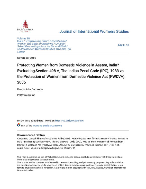 (PDF) Protecting Women from Domestic Violence in Assam, India ...