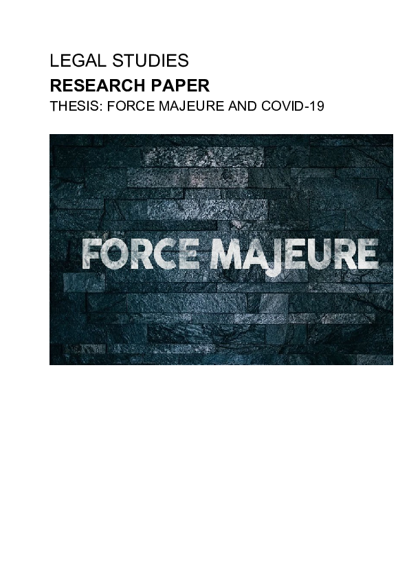 (DOC) Force Majeure • Analysis • Recommendations • Conclusion