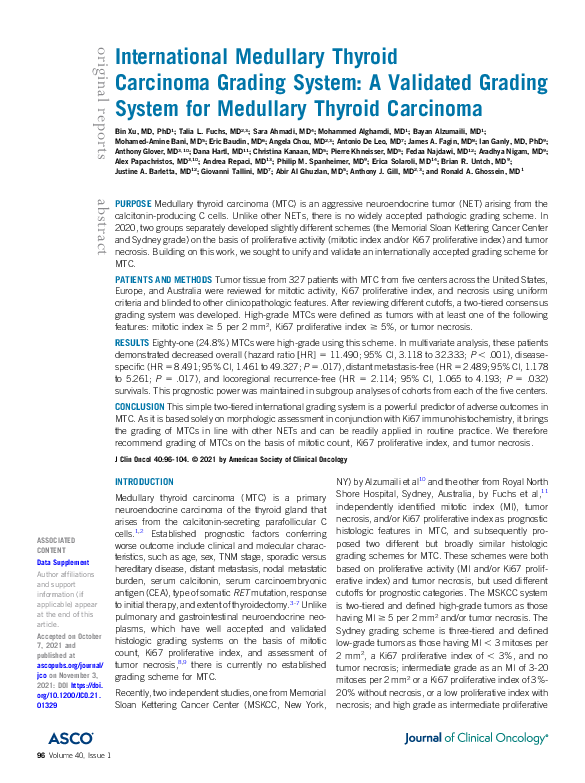 (PDF) International Medullary Thyroid Carcinoma Grading System: A ...