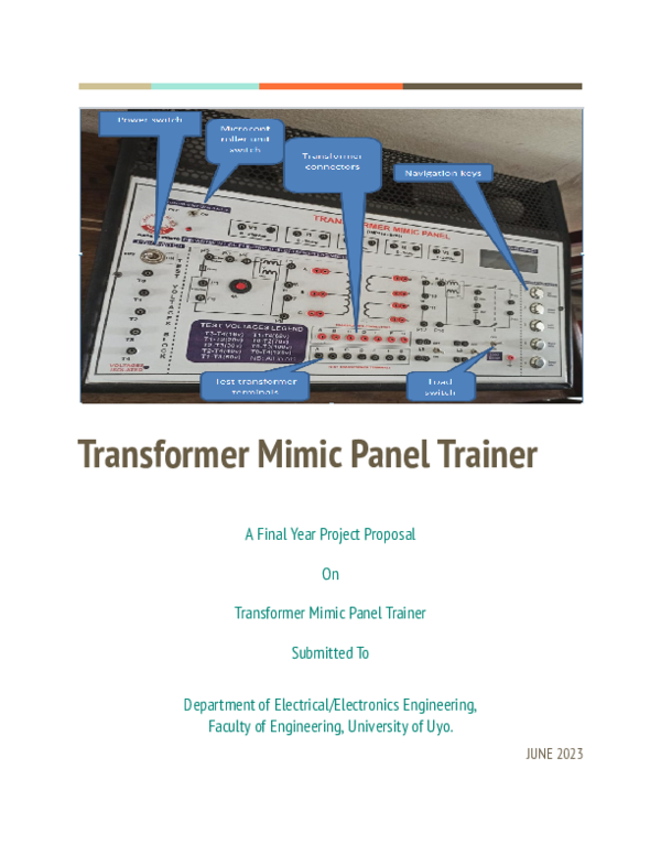 (PDF) RESEARCH PROPOSAL ON TRANSFORMER MIMIC PANEL TRAINER