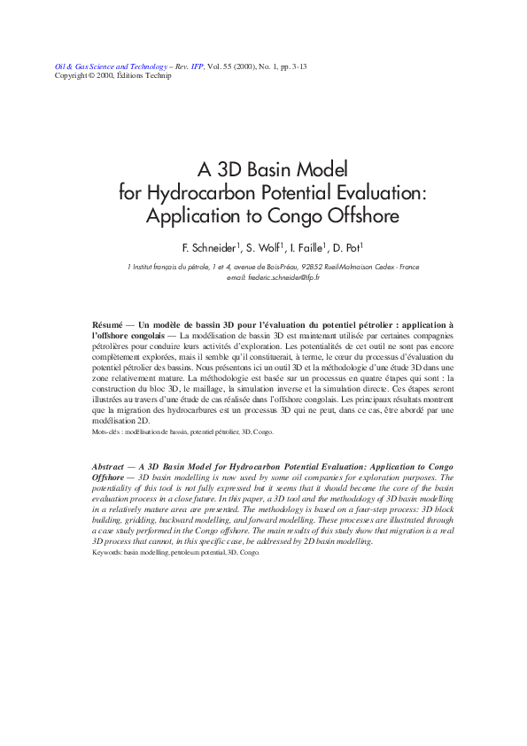 (PDF) A 3d Basin Model for Hydrocarbon Potential Evaluation ...