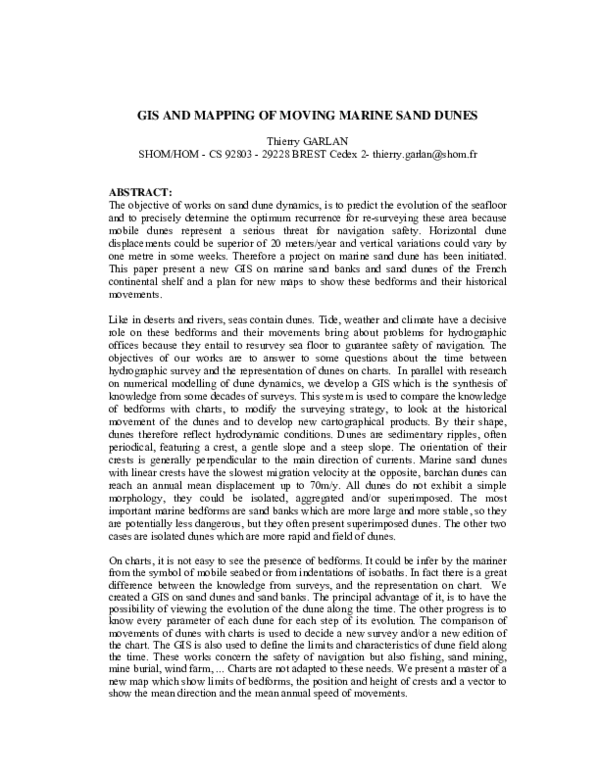 (PDF) Gis and mapping of moving marine sand dunes