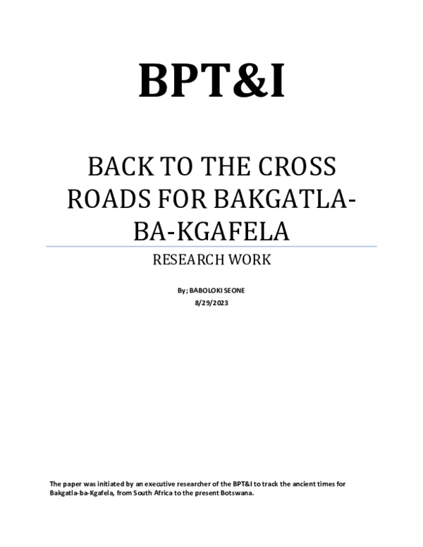 (PDF) HISTORY OF BAKGATLA