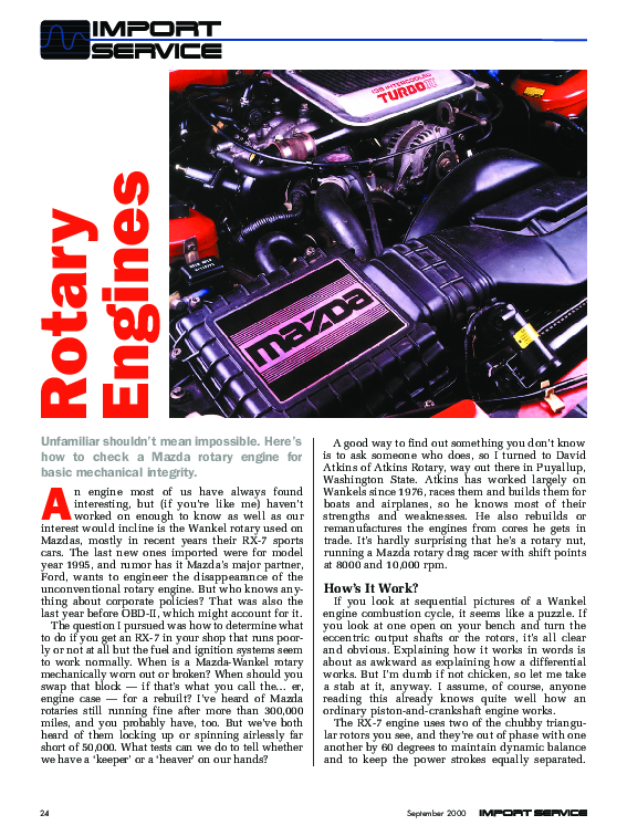 (PDF) Rotary Engines - check a Mazda rotary engine for basic mechanical ...