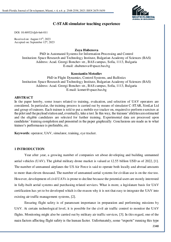 (PDF) C-STAR simulator teaching experience