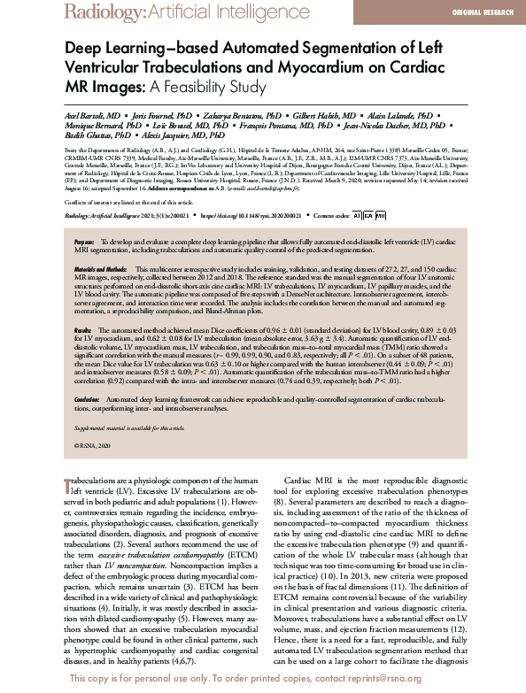 (PDF) Deep Learning–based Automated Segmentation of Left Ventricular Trabeculations and ...