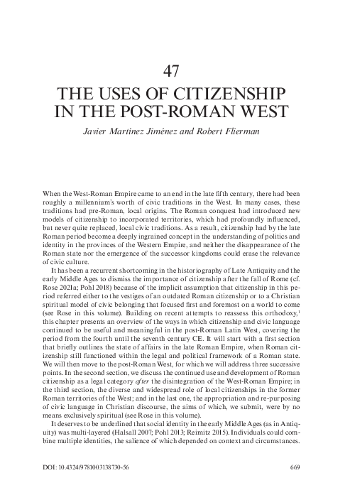 (PDF) (2023) The uses of citizenship in the post-Roman West