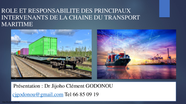 (PDF) ROLE ET RESPONSABILITE DES PRINCIPAUX INTERVENANTS DE LA CHAINE DU TRANSPORT MARITIME