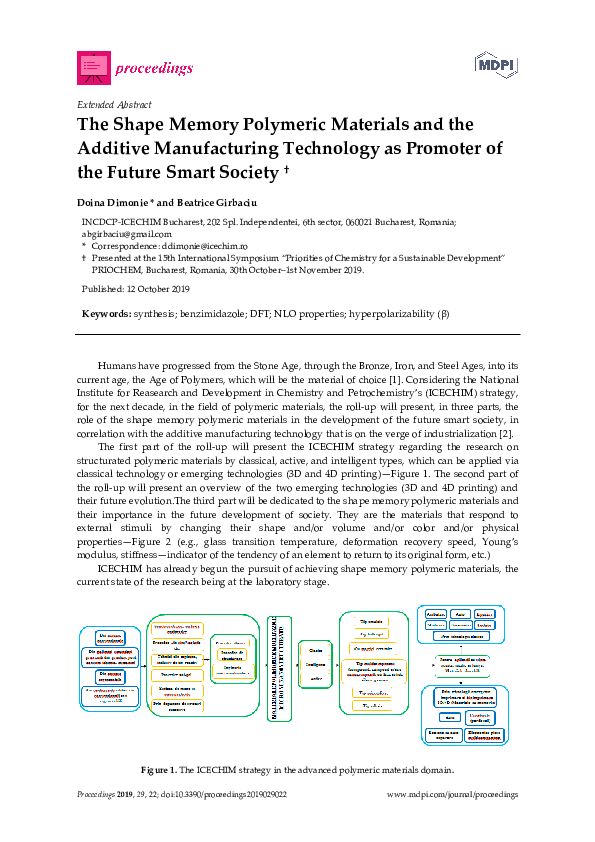 (PDF) The Shape Memory Polymeric Materials and the Additive ...