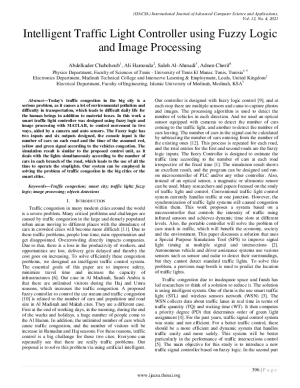 (PDF) Intelligent Traffic Light Controller using Fuzzy Logic and Image Processing