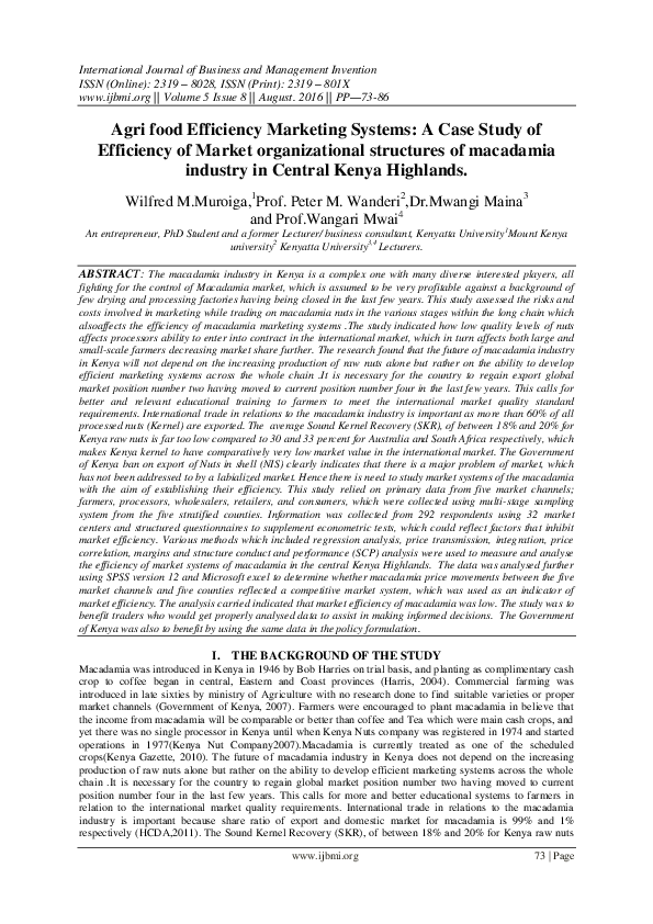 (PDF) Agri food efficiency marketing systems: a case study of efficiency of market ...