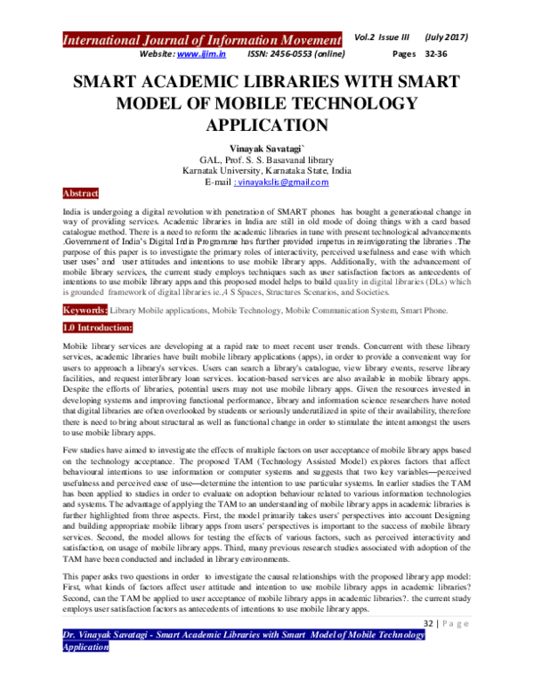(PDF) Smart Academic Libraries with Smart Model of Mobile Technology ...