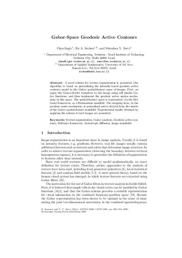 (PDF) Gabor-Space Geodesic Active Contours | Nir Sochen - Academia.edu