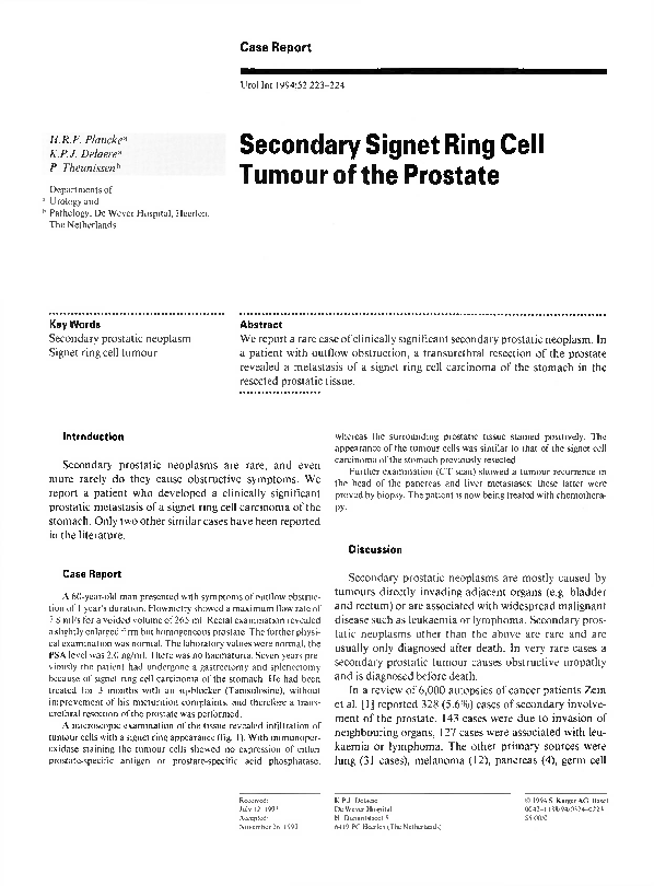 (PDF) Secondary Signet Ring Cell Tumour of the Prostate