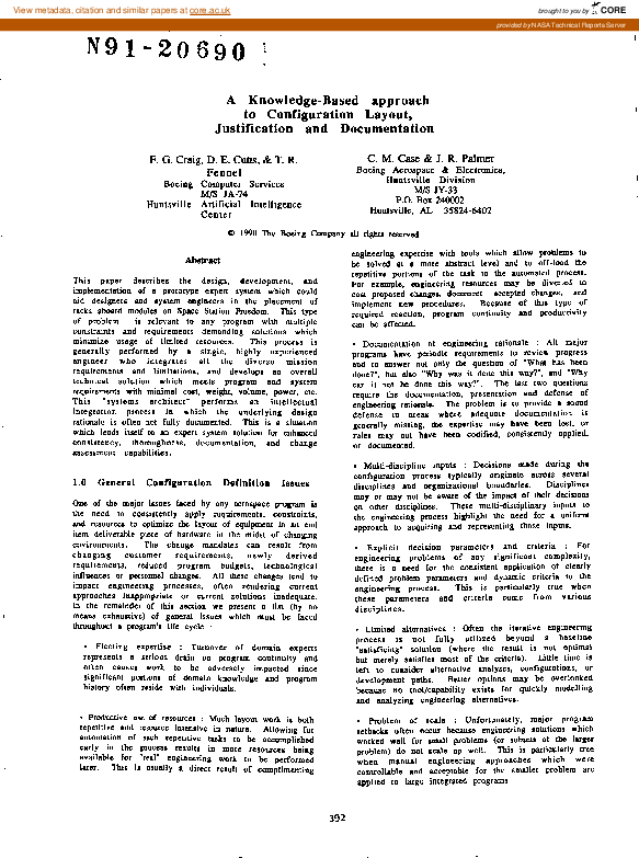 (PDF) A knowledge-based approach to configuration layout, justification, and documentation