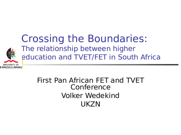 (PPT) Crossing the boundaries: The complex relationship between Higher ...
