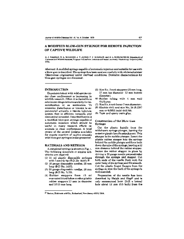 (PDF) A Modified Blow-Gun Syringe for Remote Injection
