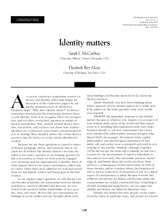 (PDF) Identity matters