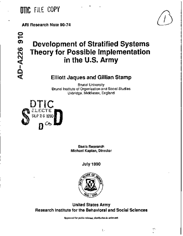 (PDF) Development of Stratified Systems Theory for Possible ...