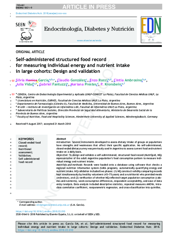 (PDF) Self-administered structured food record for measuring individual ...