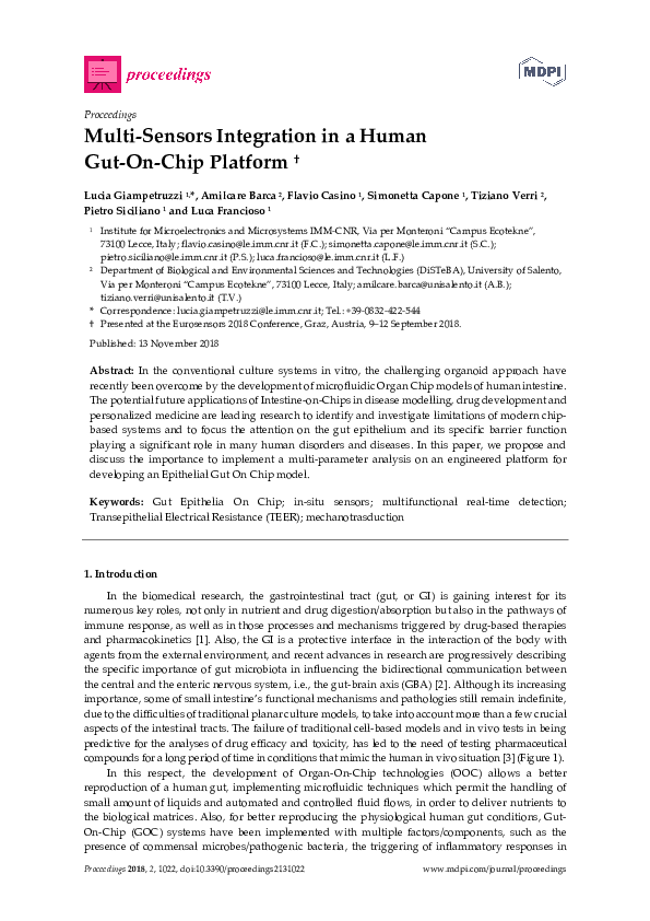 (PDF) Multi-Sensors Integration in a Human Gut-On-Chip Platform | Tiziano Verri - Academia.edu
