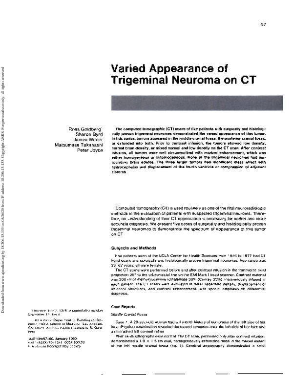 (PDF) Varied appearance of trigeminal neuroma on CT