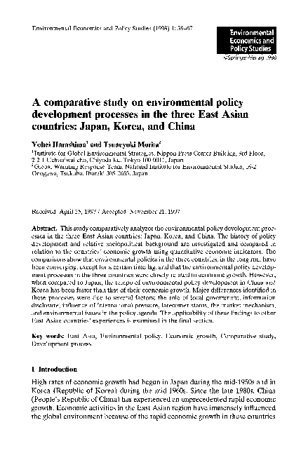 (PDF) A comparative study on environmental policy development processes ...