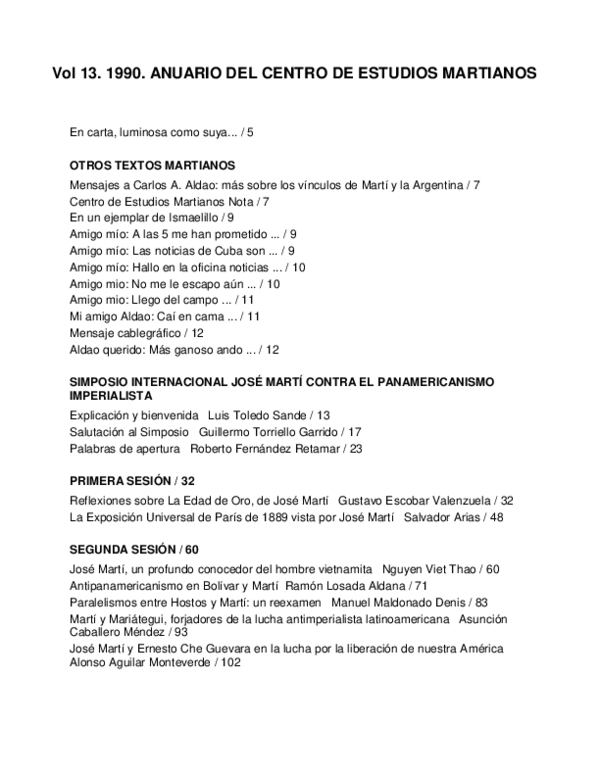 (PDF) Anuario del Centro de Estudios Martianos (Vol. 13 1990) | Emilio de Armas - Academia.edu