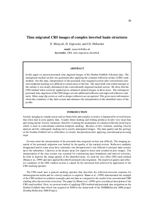(PDF) Time migrated CRS images of complex inverted basin structures ...