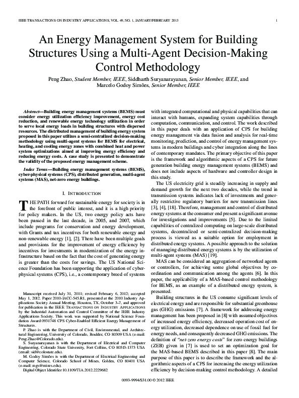 (PDF) An Energy Management System for Building Structures Using a Multi ...