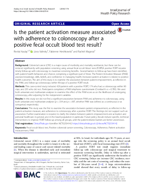 (PDF) Is the patient activation measure associated with adherence to ...