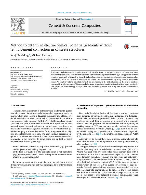 (PDF) Method to determine electrochemical potential gradients without reinforcement connection ...