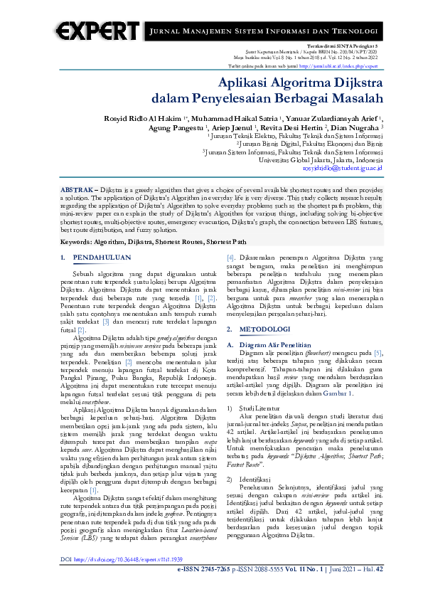 (PDF) Aplikasi Algoritma Dijkstra dalam Penyelesaian Berbagai Masalah