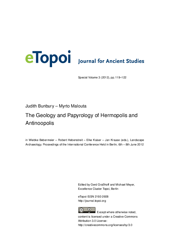 (PDF) The Geology and Papyrology of Hermopolis