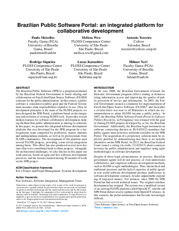 (PDF) Brazilian Public Software Portal