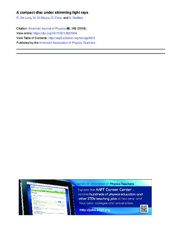 (PDF) A compact disc under skimming light rays